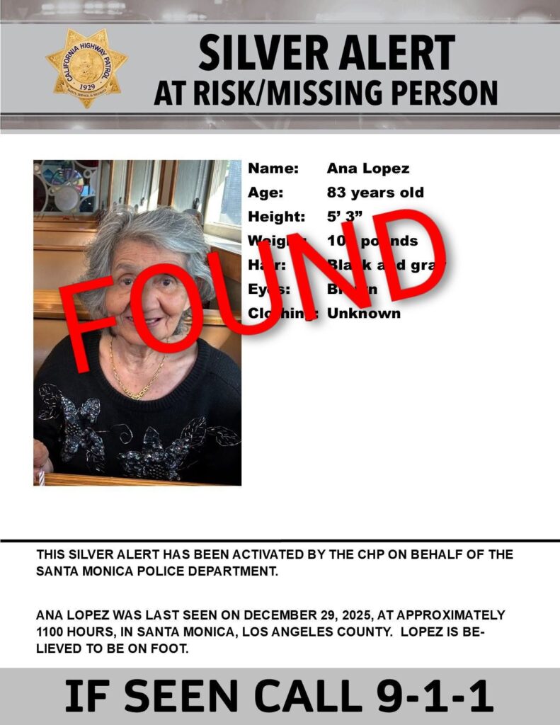 Missing Elderly Resident Found in Santa Monica - Canyon News