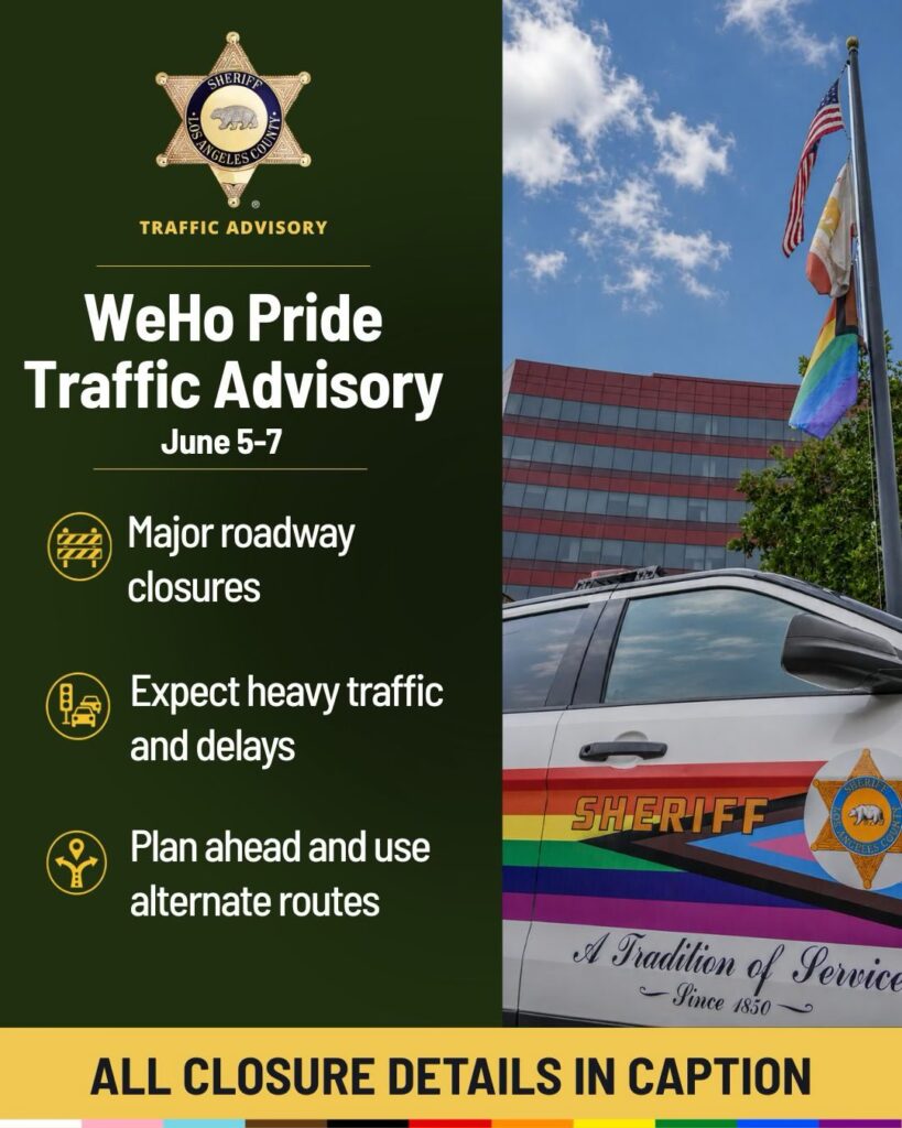 West Hollywood Issues Traffic Advisory For Pride Weekend - Canyon News